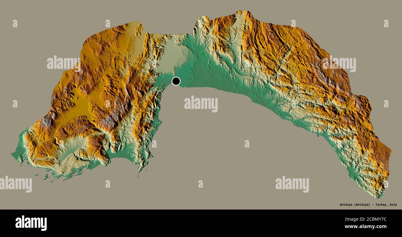 Antalya Turkey Map Premium Vector | Minimal City Map Of Antalya