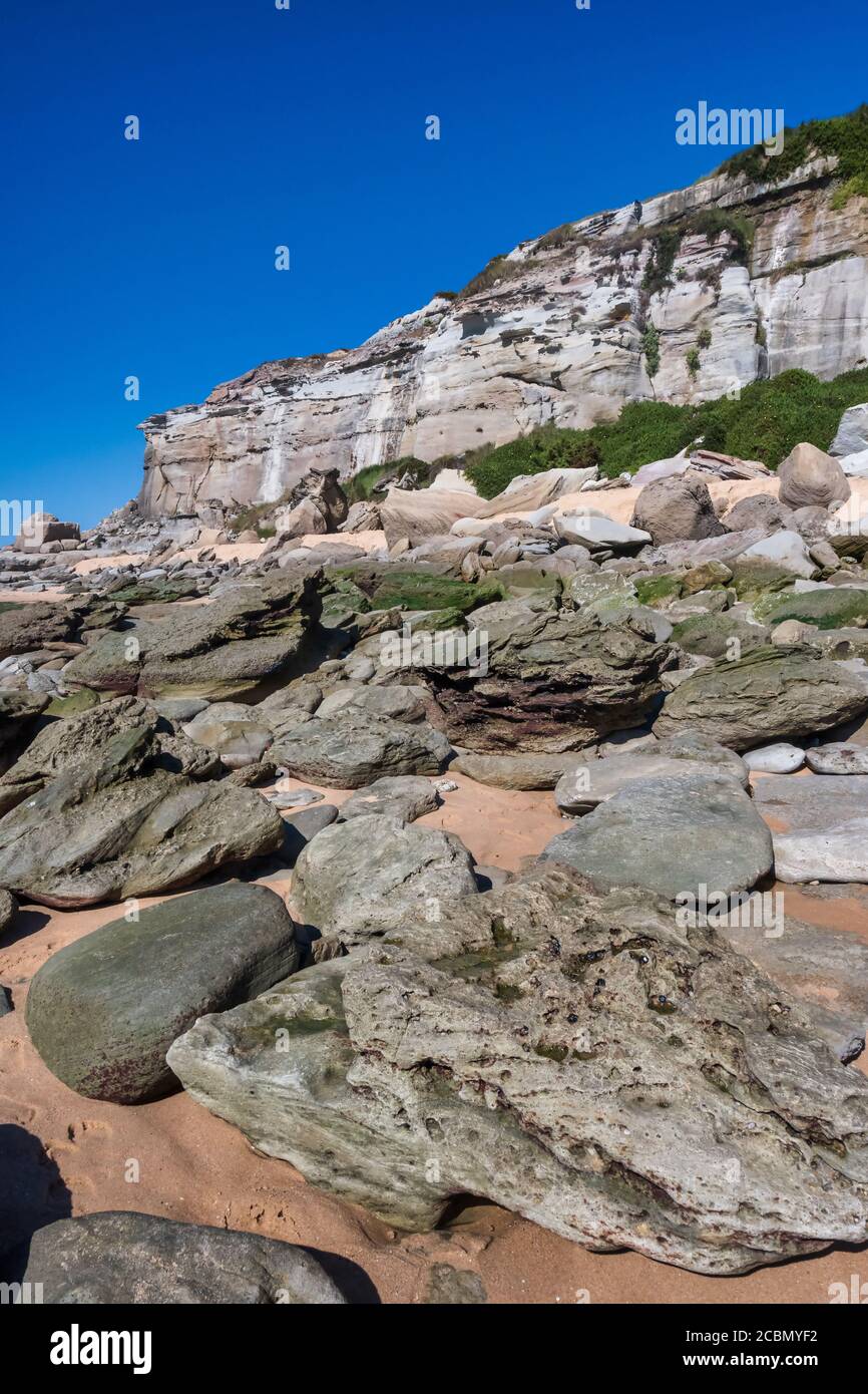 Rocks in a beach, Amanha beach in Santa Cruz in Portugal Stock Photo ...