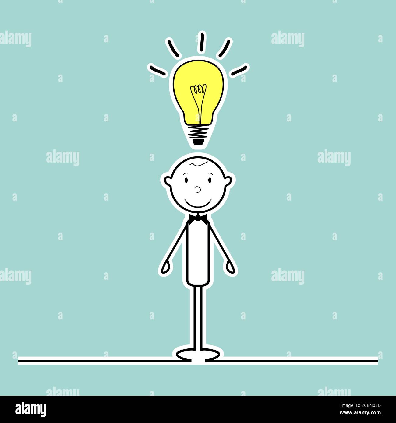 Illustration of a businessman getting an idea - business concept Stock ...