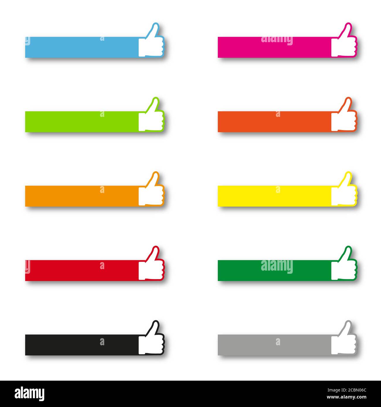 Illustration of colorful thumbs-up buttons isolated on a white ...