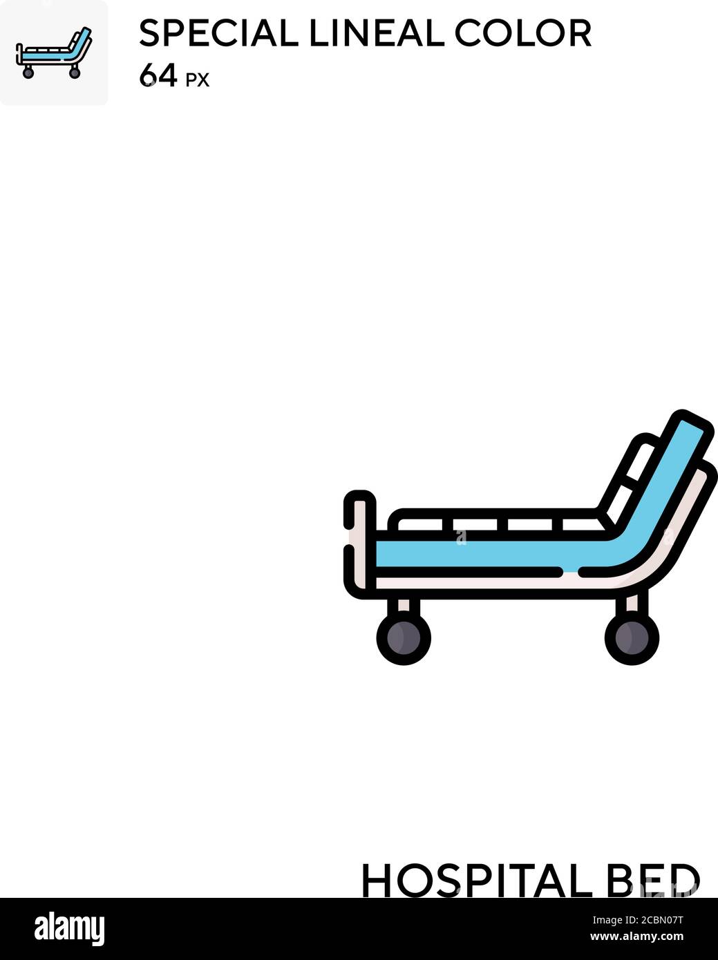 Hospital bed Special lineal color vector icon. Hospital bed icons for ...