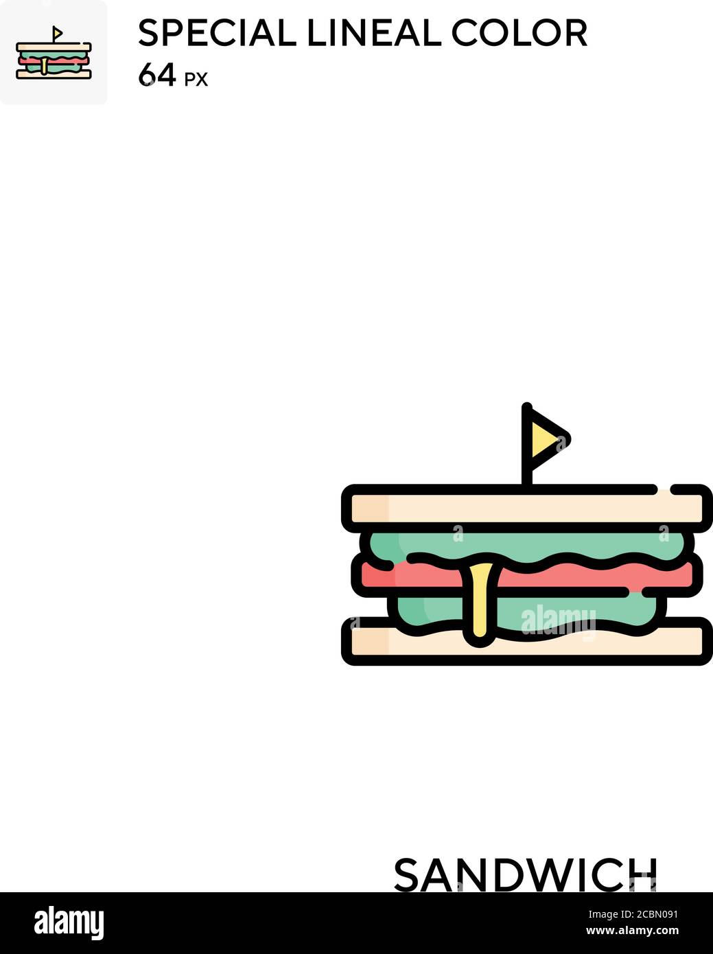 Sandwich Special lineal color vector icon. Sandwich icons for your ...