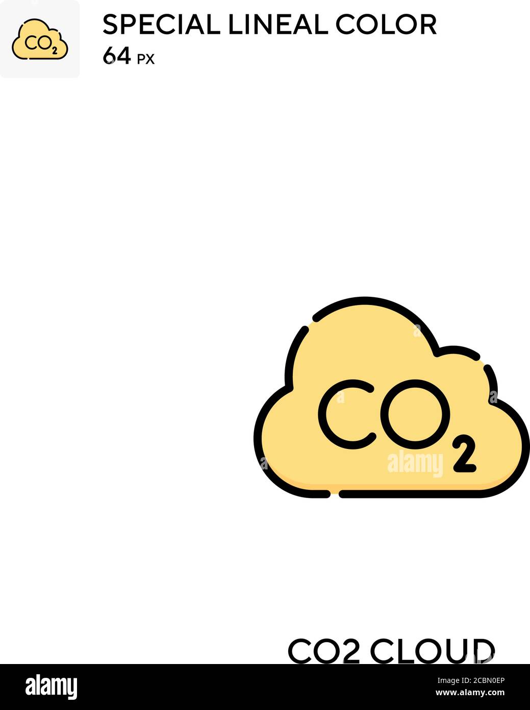 CO2 cloud Special lineal color vector icon. CO2 cloud icons for your ...