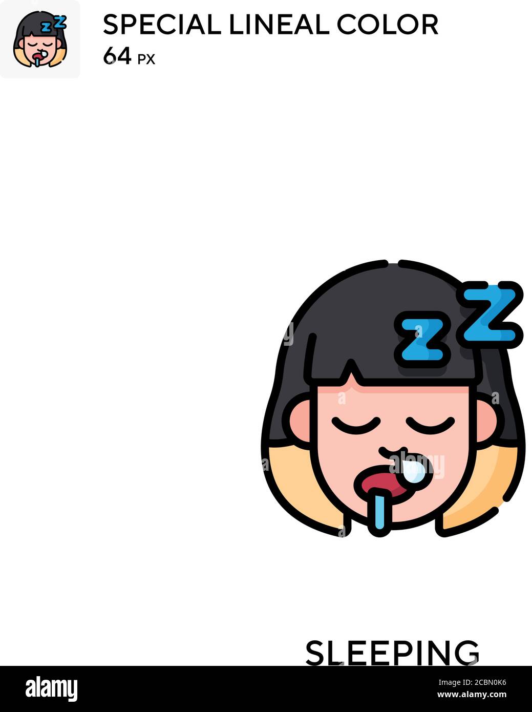 Sleeping Special lineal color vector icon. Sleeping icons for your ...