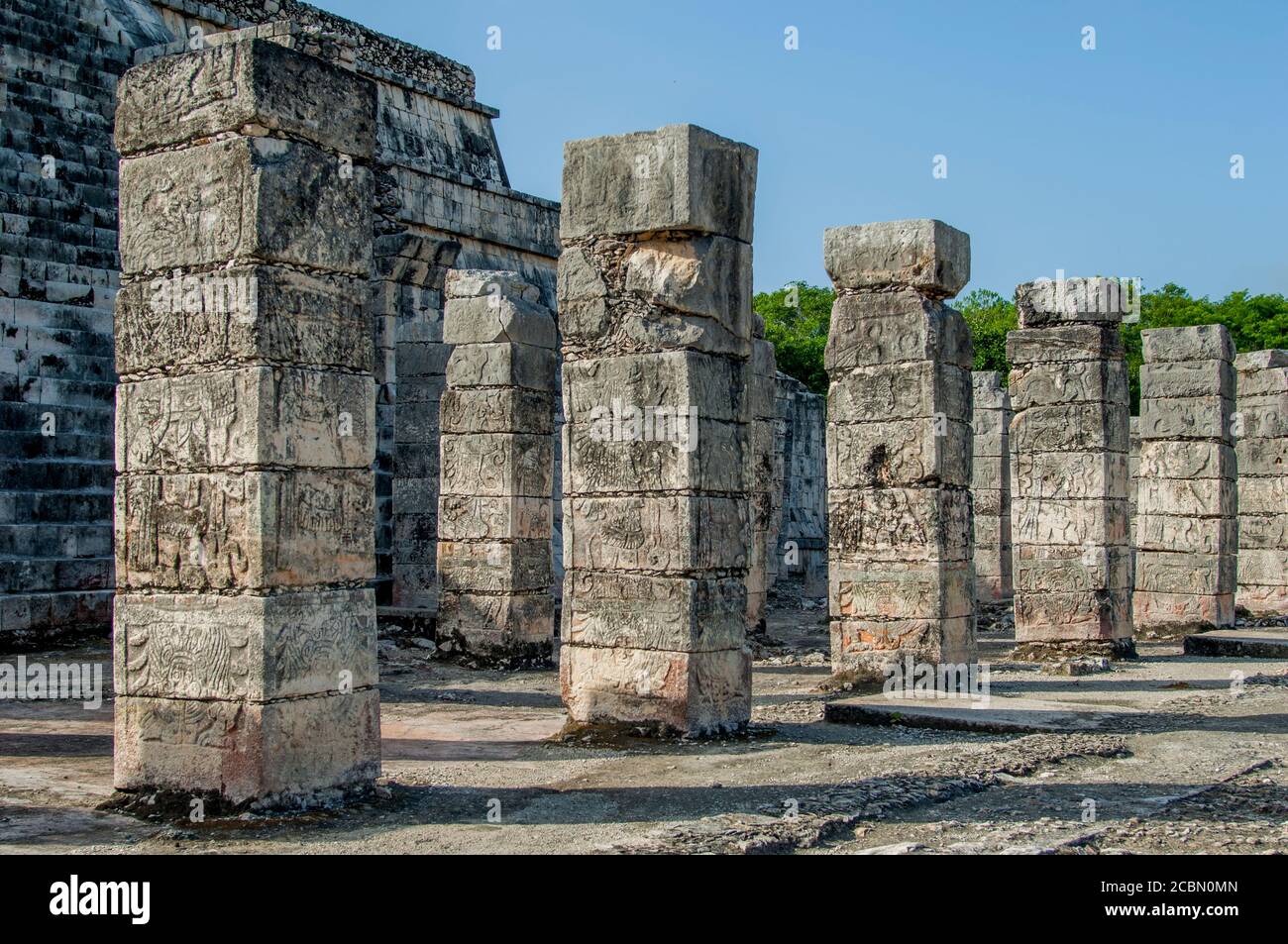 The square of the thousand columns at the Temple of the Warrior in the ...