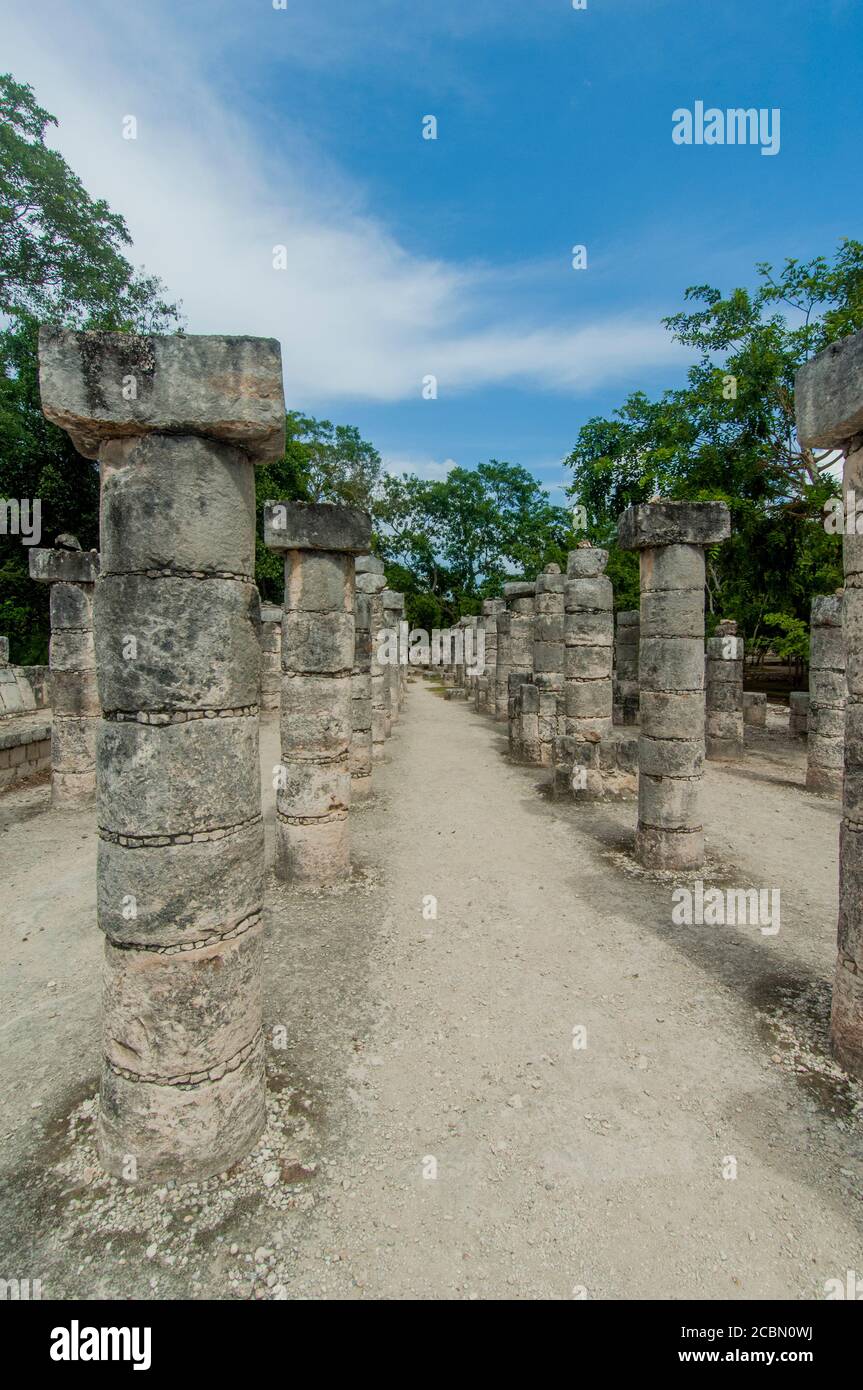 The square of the thousand columns at the Temple of the Warrior in the ...