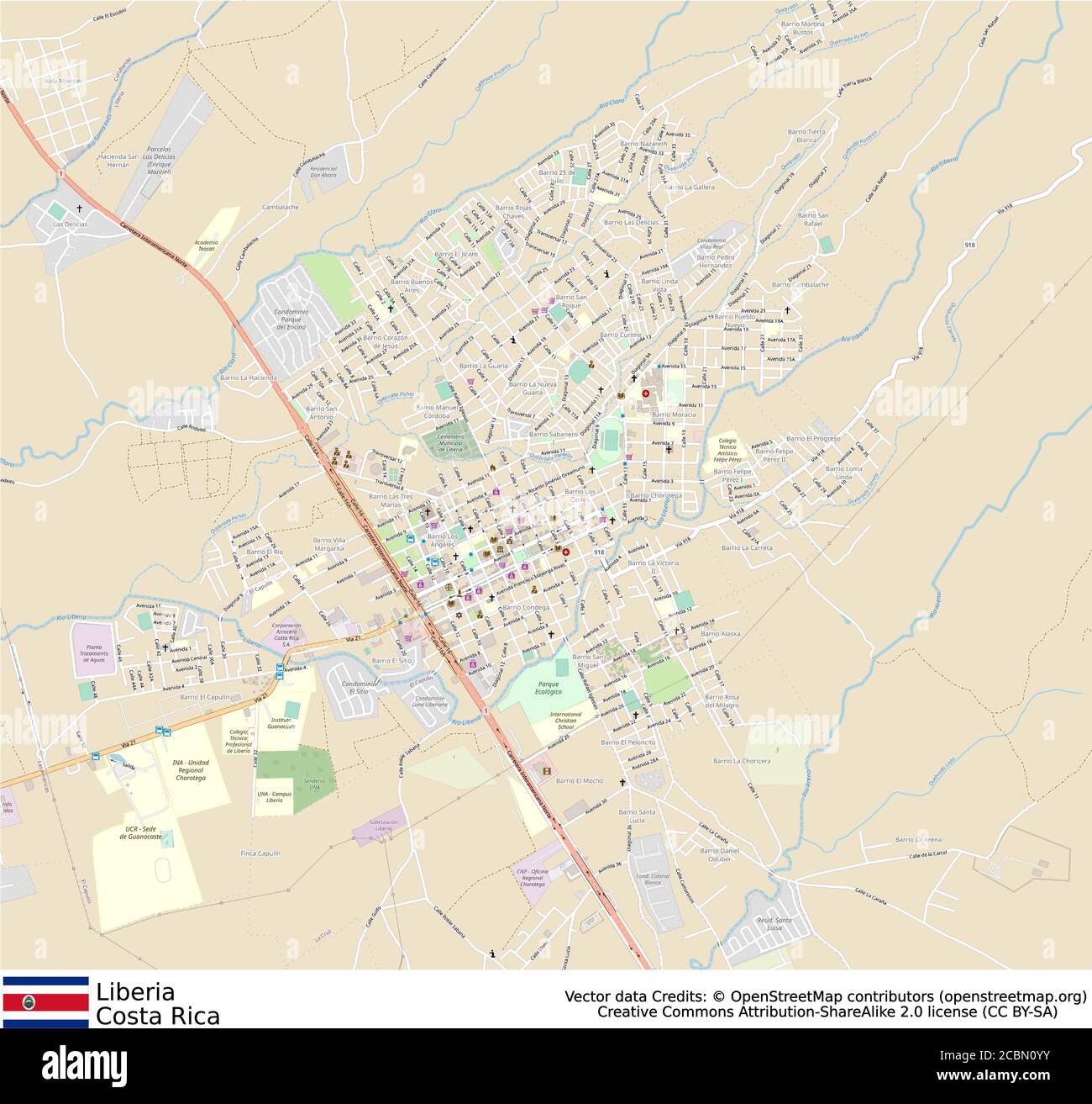 Map costa rica panama Stock Vector Images - Alamy
