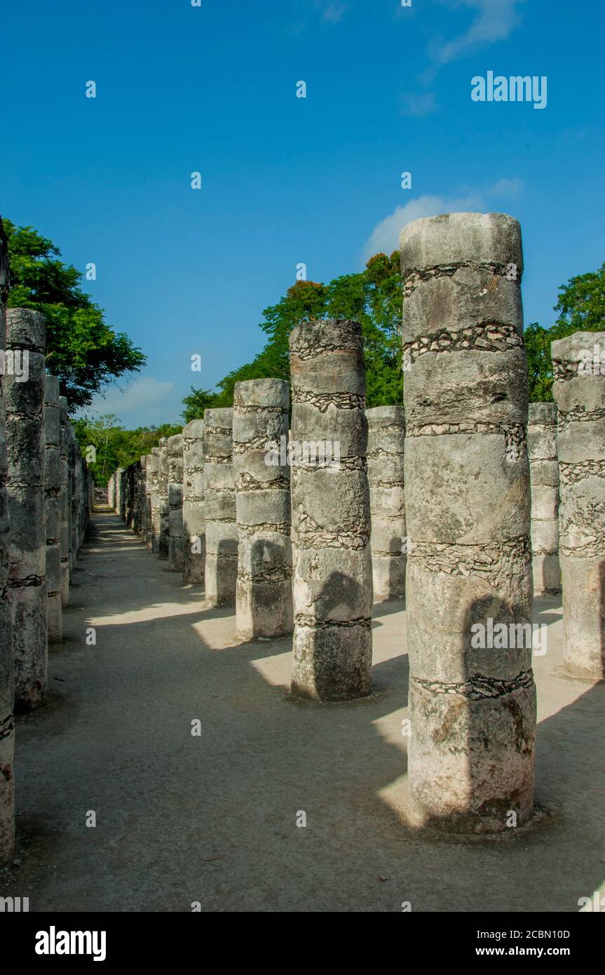 The square of the thousand columns at the Temple of the Warrior in the ...