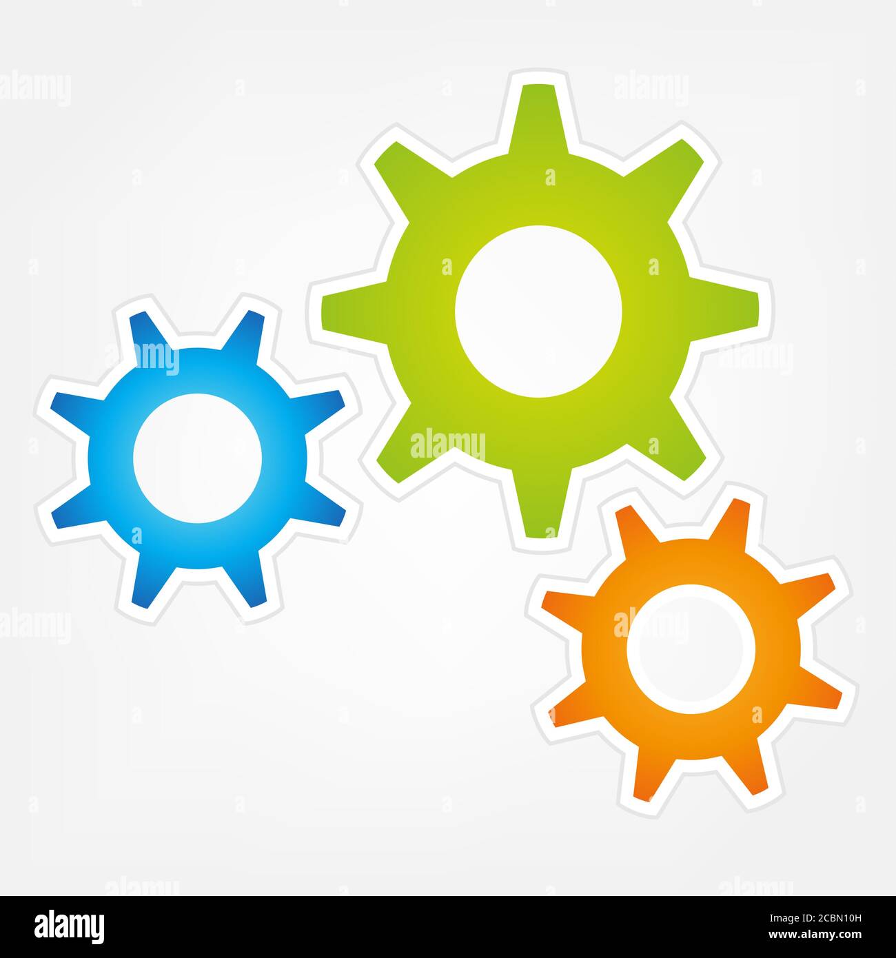 Illustration of colorful gear icons isolated on a white background ...