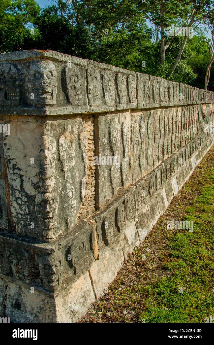 The Tzompantli or Skull Platform in the Chichen Itza Archaeological ...