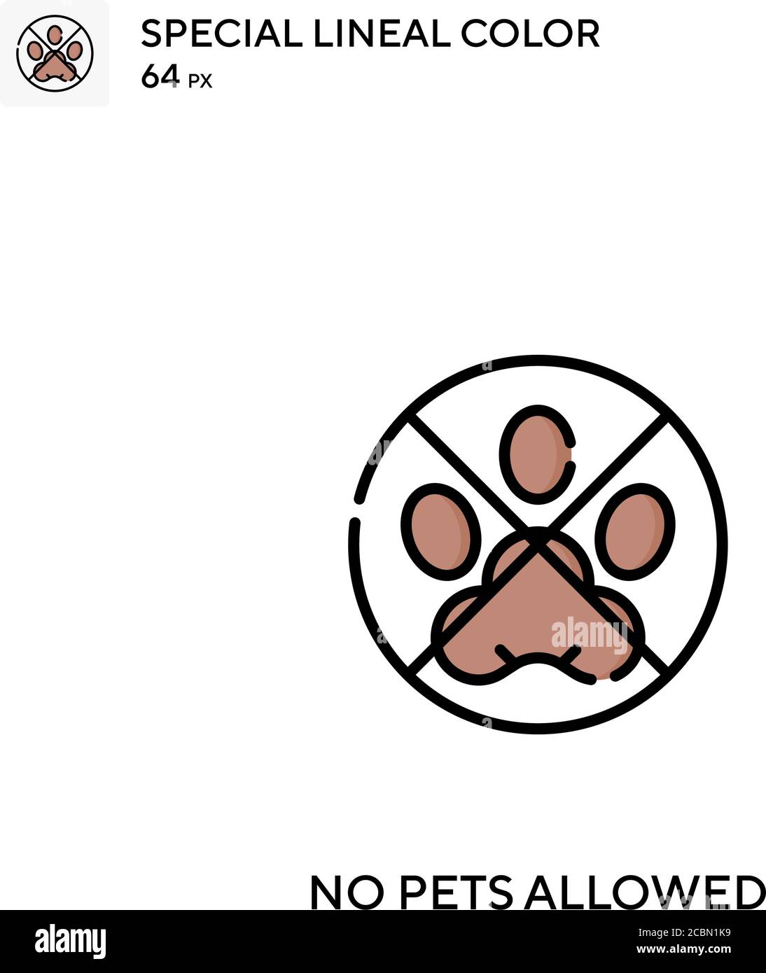 No pets allowed Special lineal color vector icon. No pets allowed icons ...