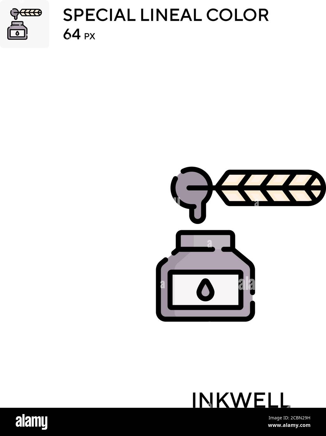 Inkwell Special lineal color vector icon. Inkwell icons for your business project Stock Vector ...