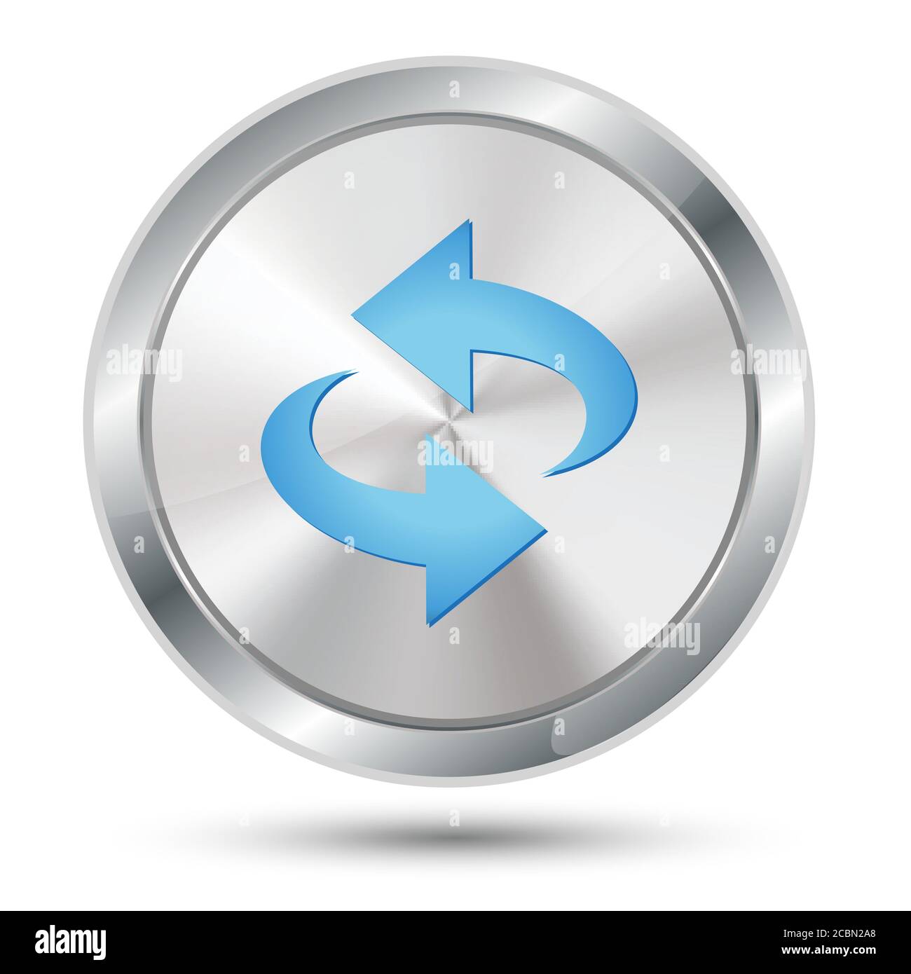 3D rendering of the reverse symbol in a silver circle Stock Photo - Alamy
