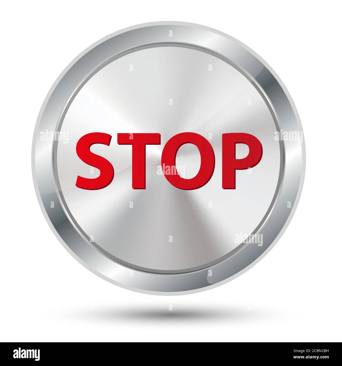 Illustration of a silver "STOP" button isolated on a white background ...