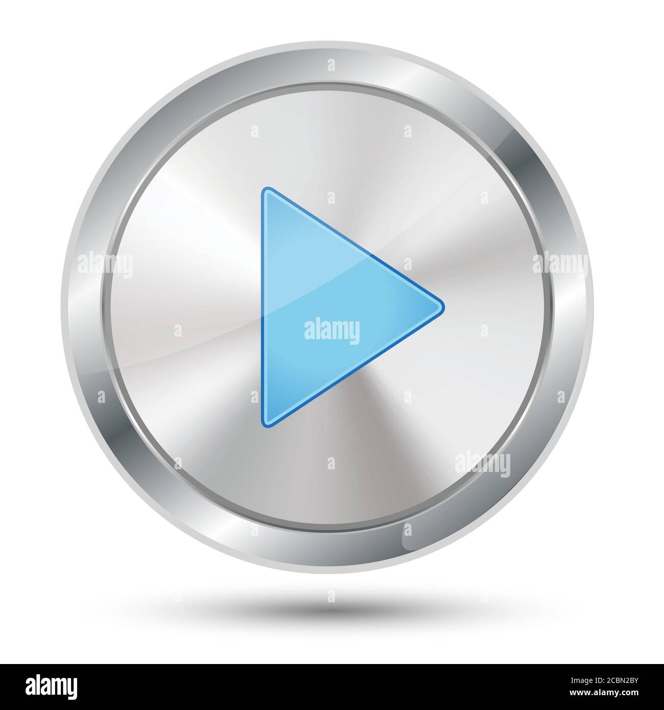 Illustration of a silver play button isolated on a white background ...