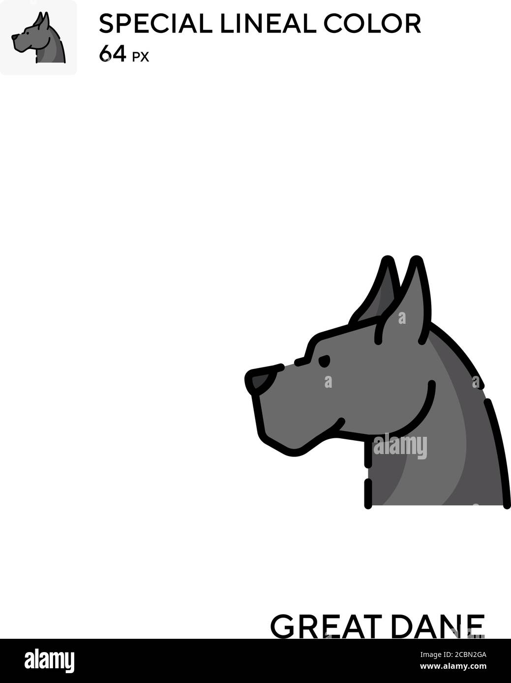 Great dane Special lineal color vector icon. Great dane icons for your ...