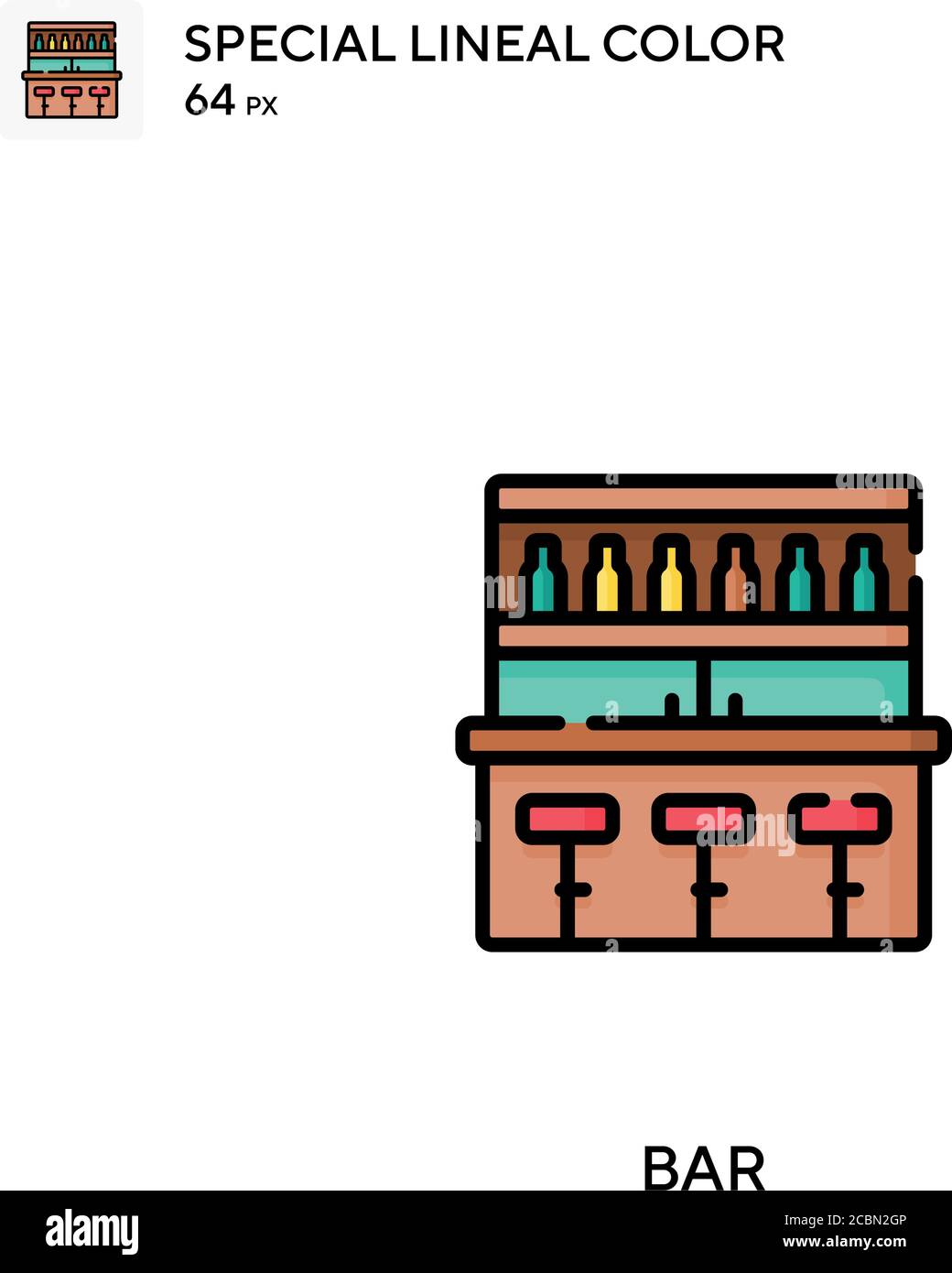 Bar Special lineal color vector icon. Bar icons for your business ...