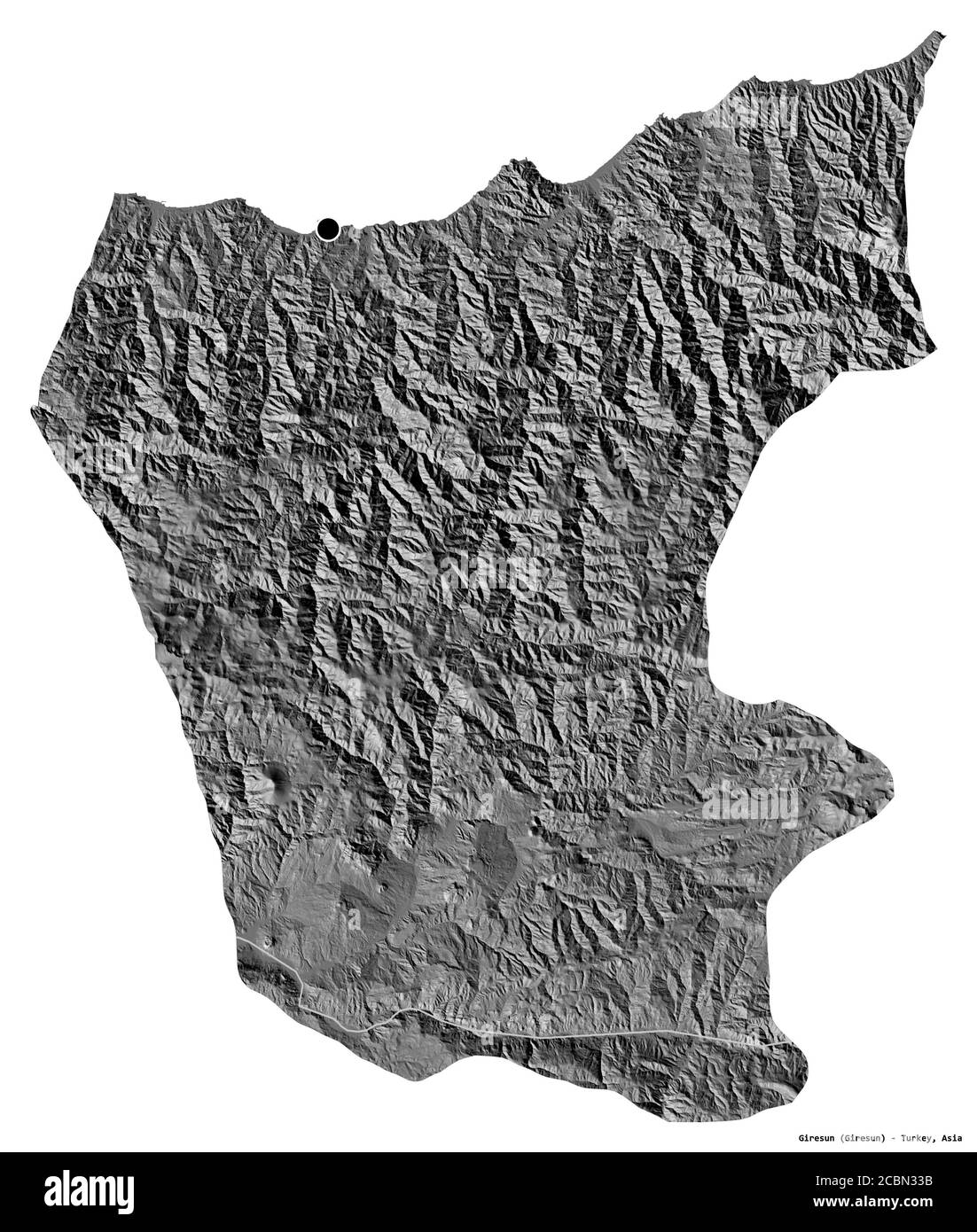 Shape of Giresun, province of Turkey, with its capital isolated on ...