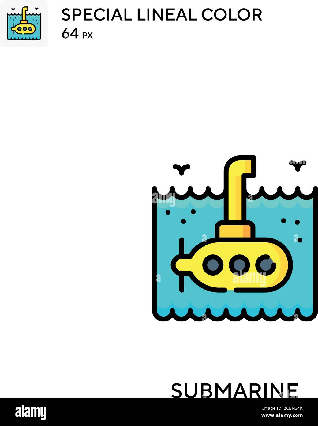 Submarine Special lineal color vector icon. Submarine icons for your ...