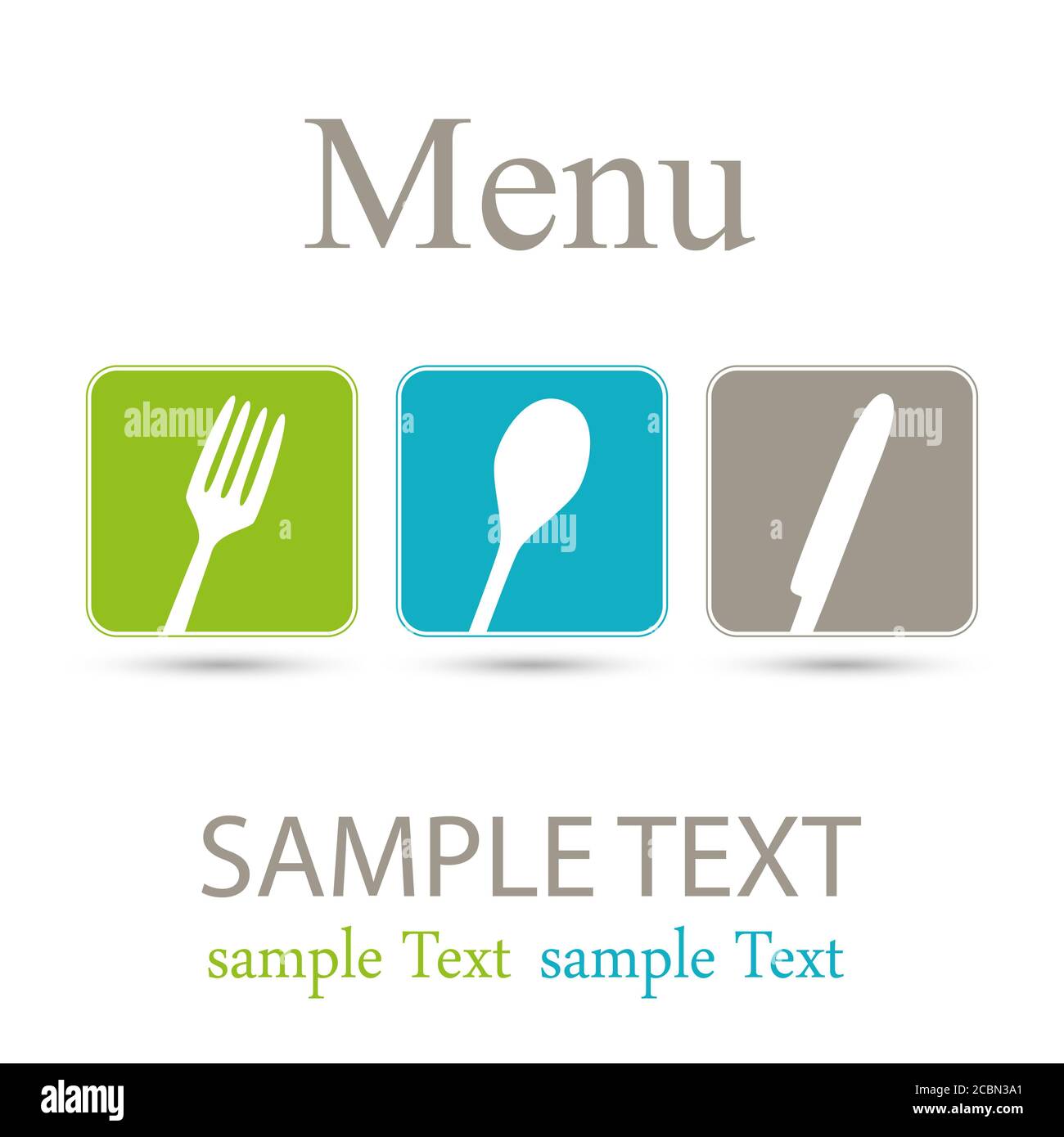 Illustration of a menu template with colorful icons of utensils ...
