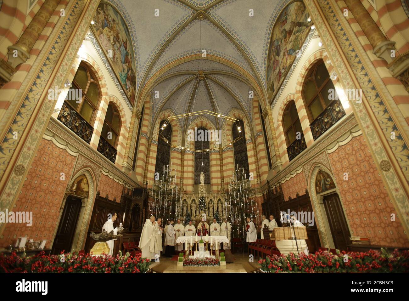 The church interior of Sacred Heart Cathedral in Sarajevo, Bosnia and ...
