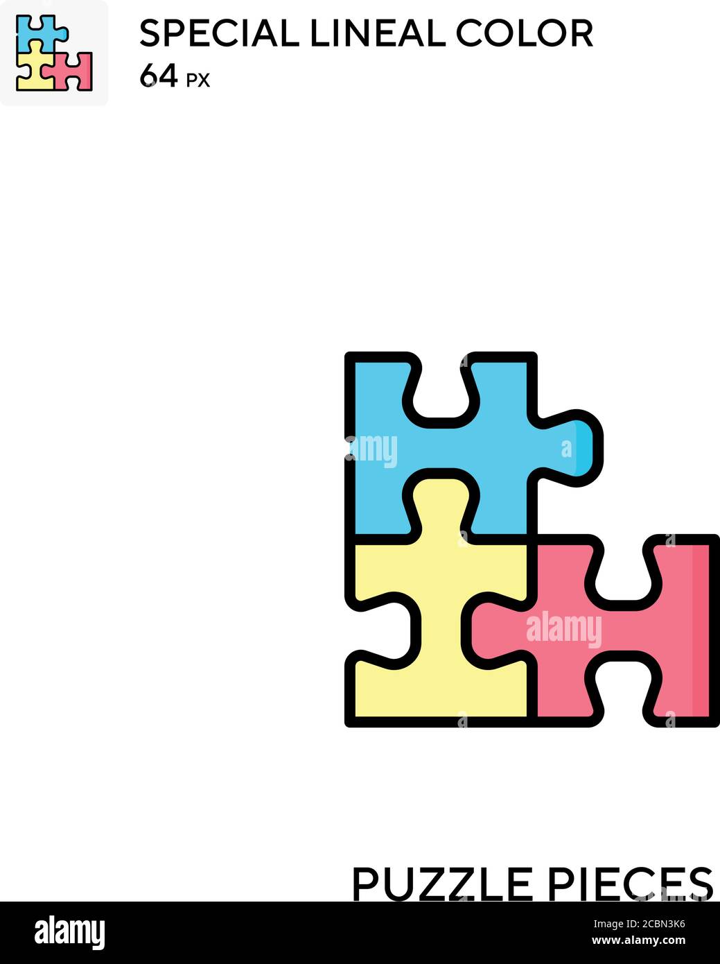 Puzzle pieces Special lineal color vector icon. Puzzle pieces icons for ...