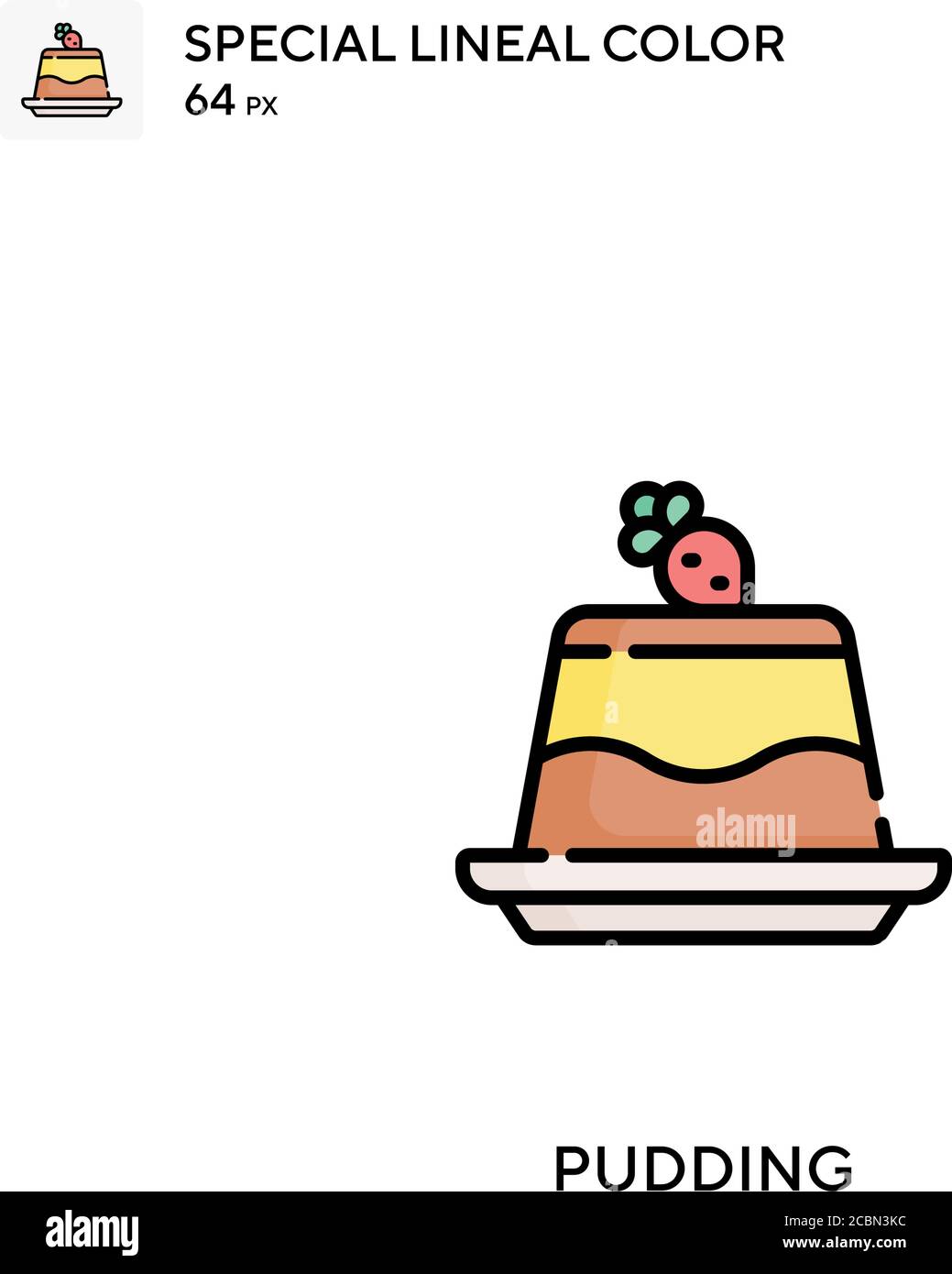 Pudding Special lineal color vector icon. Pudding icons for your ...