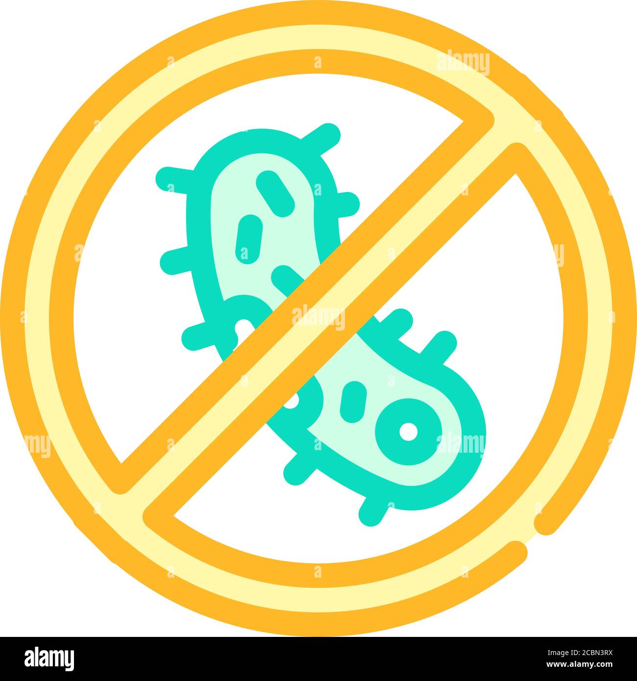 virus in crossed out sign color icon vector illustration Stock Vector ...