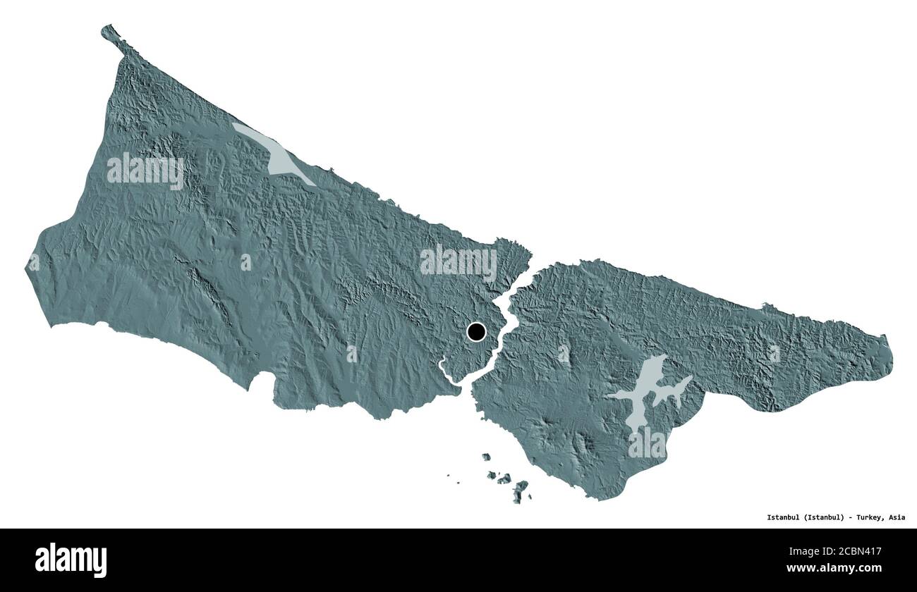 Shape of Istanbul, province of Turkey, with its capital isolated on ...