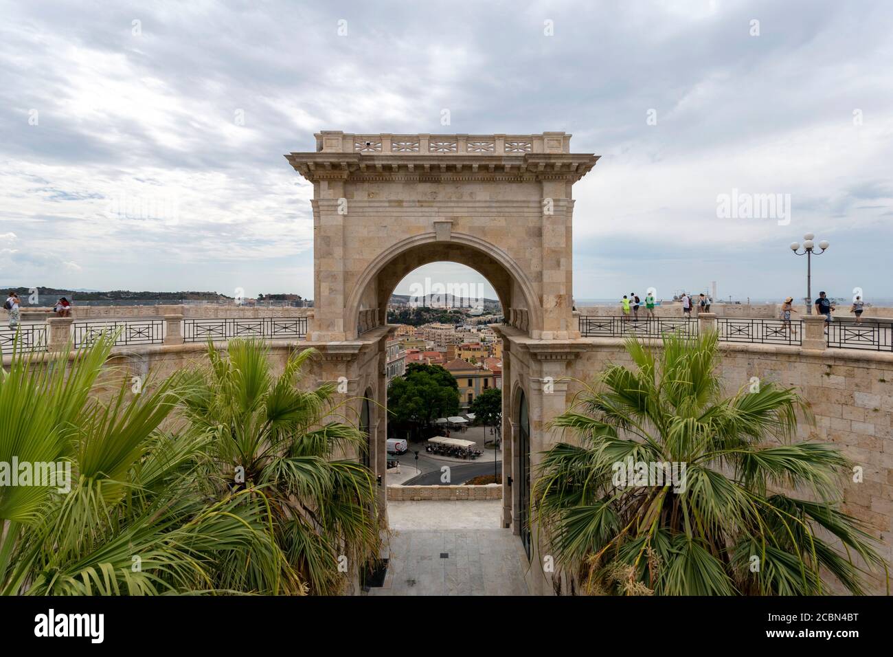 Bastion of Saint Remy in Cagliari on the island of Sardinia, Italy ...