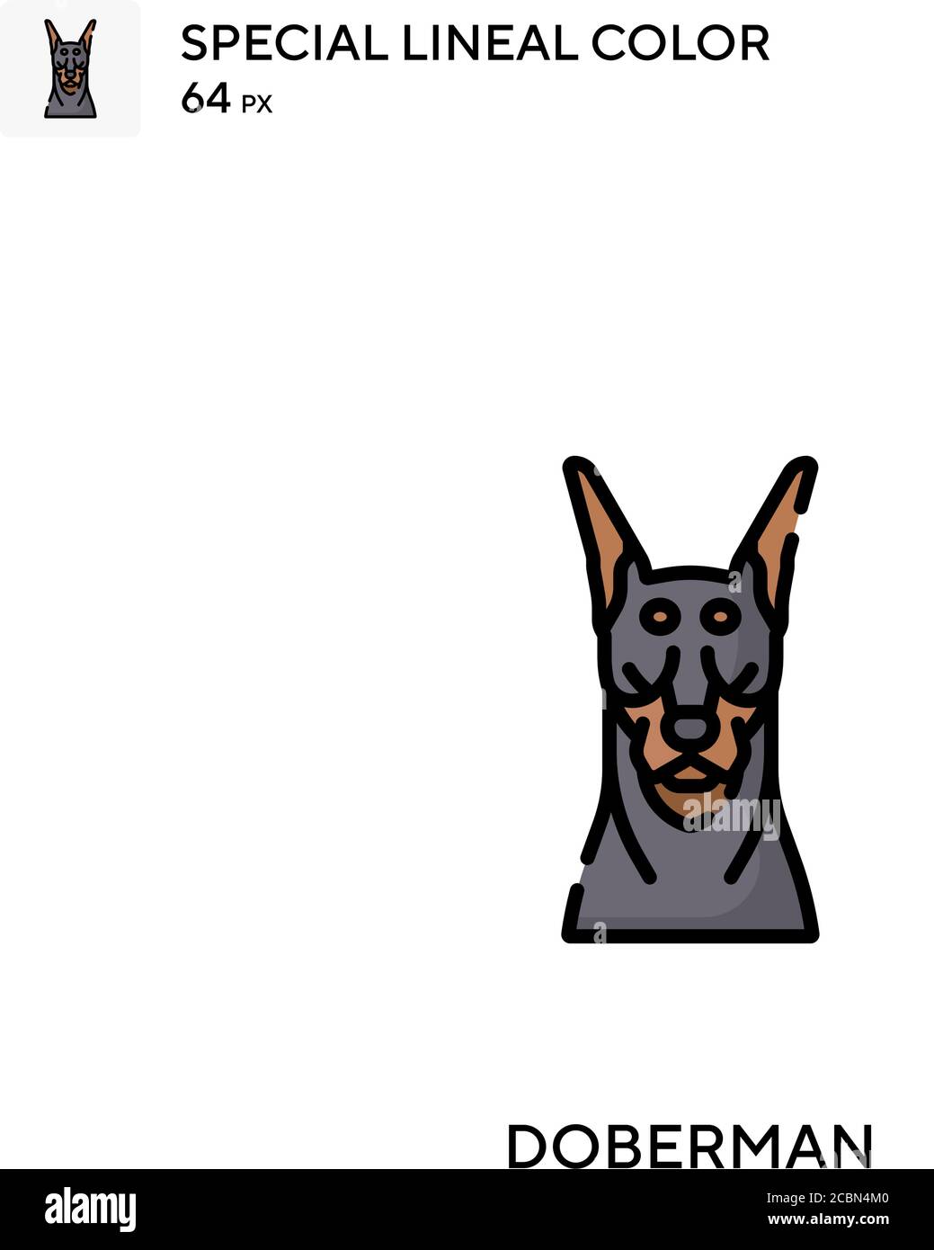 Doberman Special lineal color vector icon. Doberman icons for your ...
