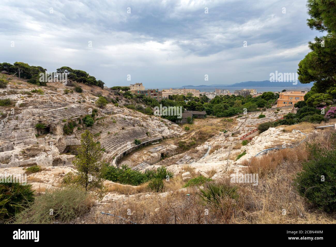 Roman Amphitheatre of Cagliari in Cagliari, Italy Stock Photo - Alamy