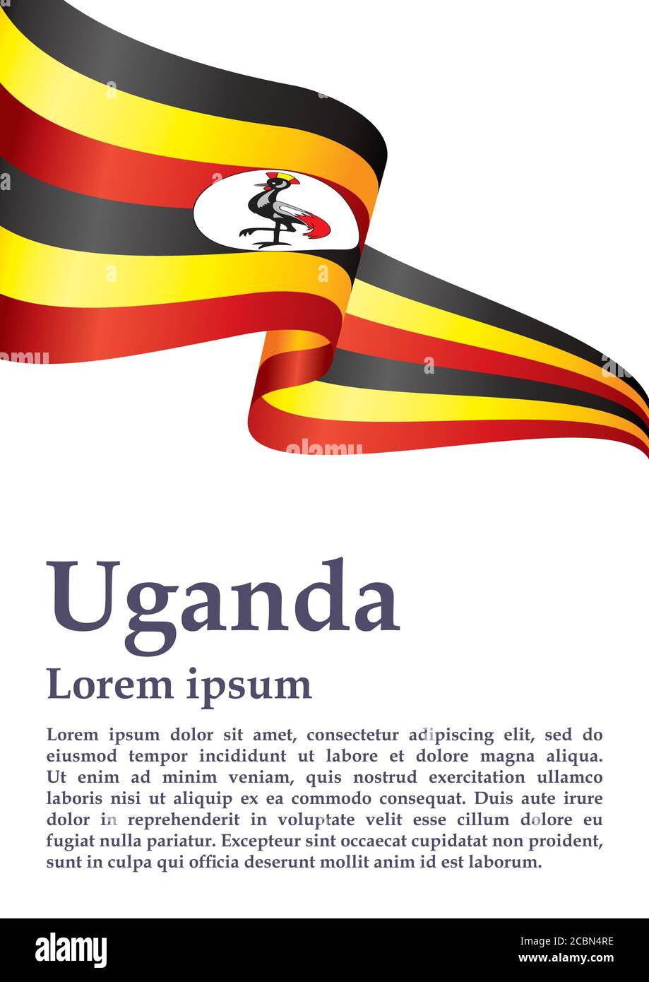 Flag of Uganda, Republic of Uganda. Template for award design, an ...