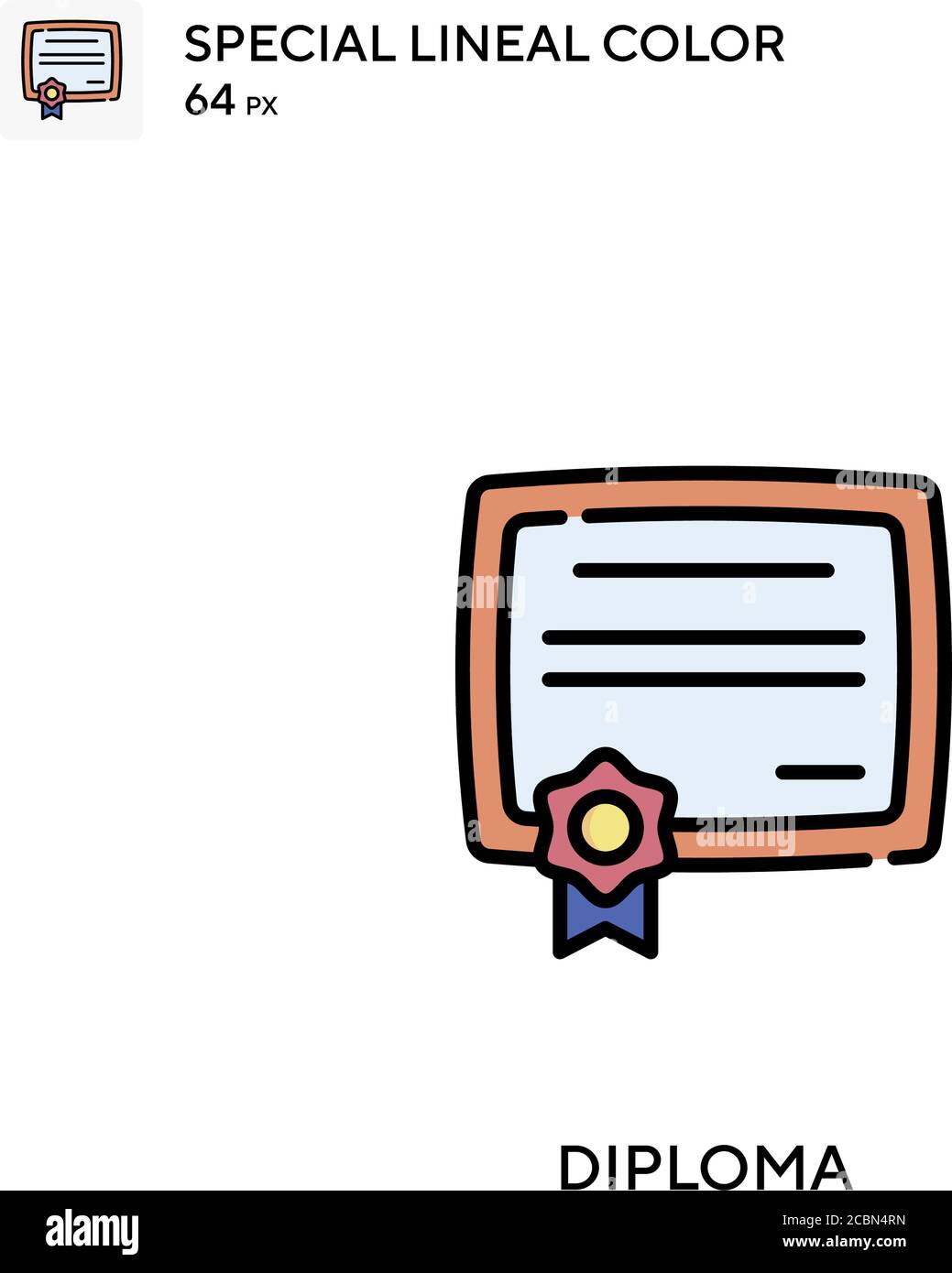 Diploma Special lineal color vector icon. Diploma icons for your ...
