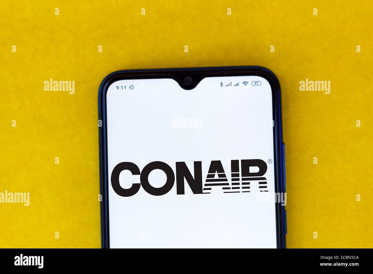 In this photo illustration the Conair Corporation logo seen displayed ...