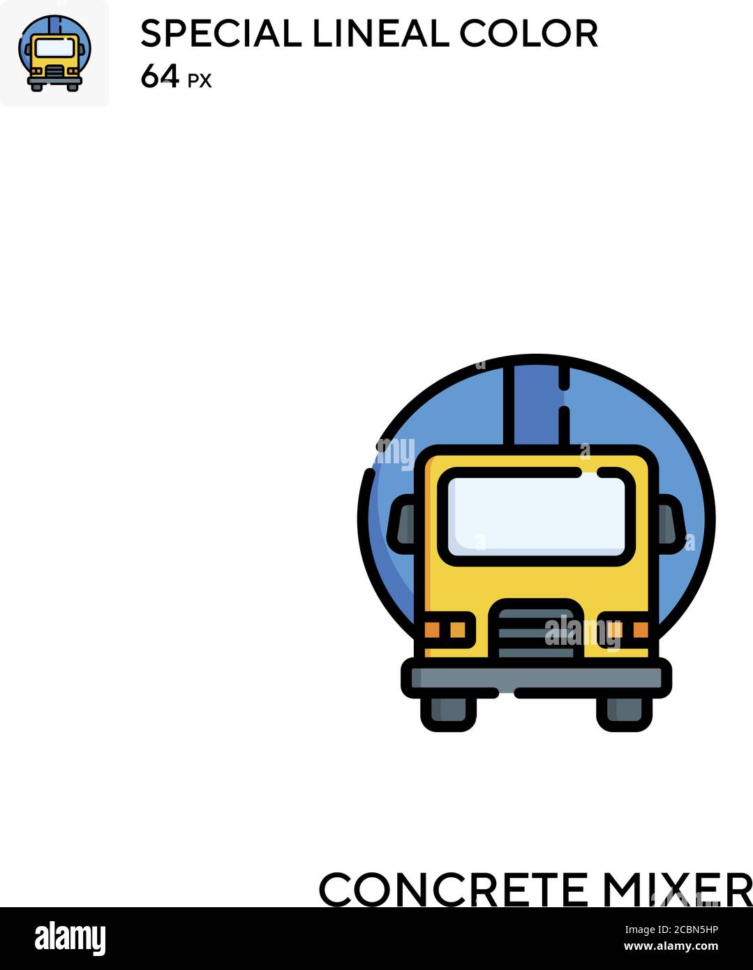 Concrete mixer Special lineal color vector icon. Concrete mixer icons ...