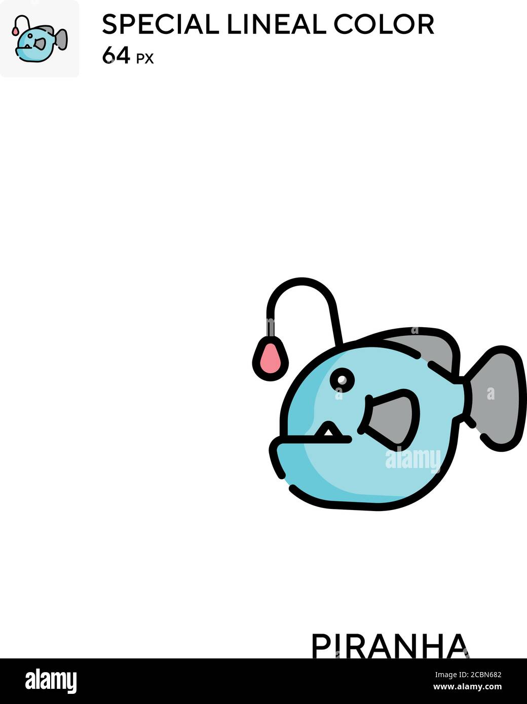 Piranha Special lineal color vector icon. Piranha icons for your ...
