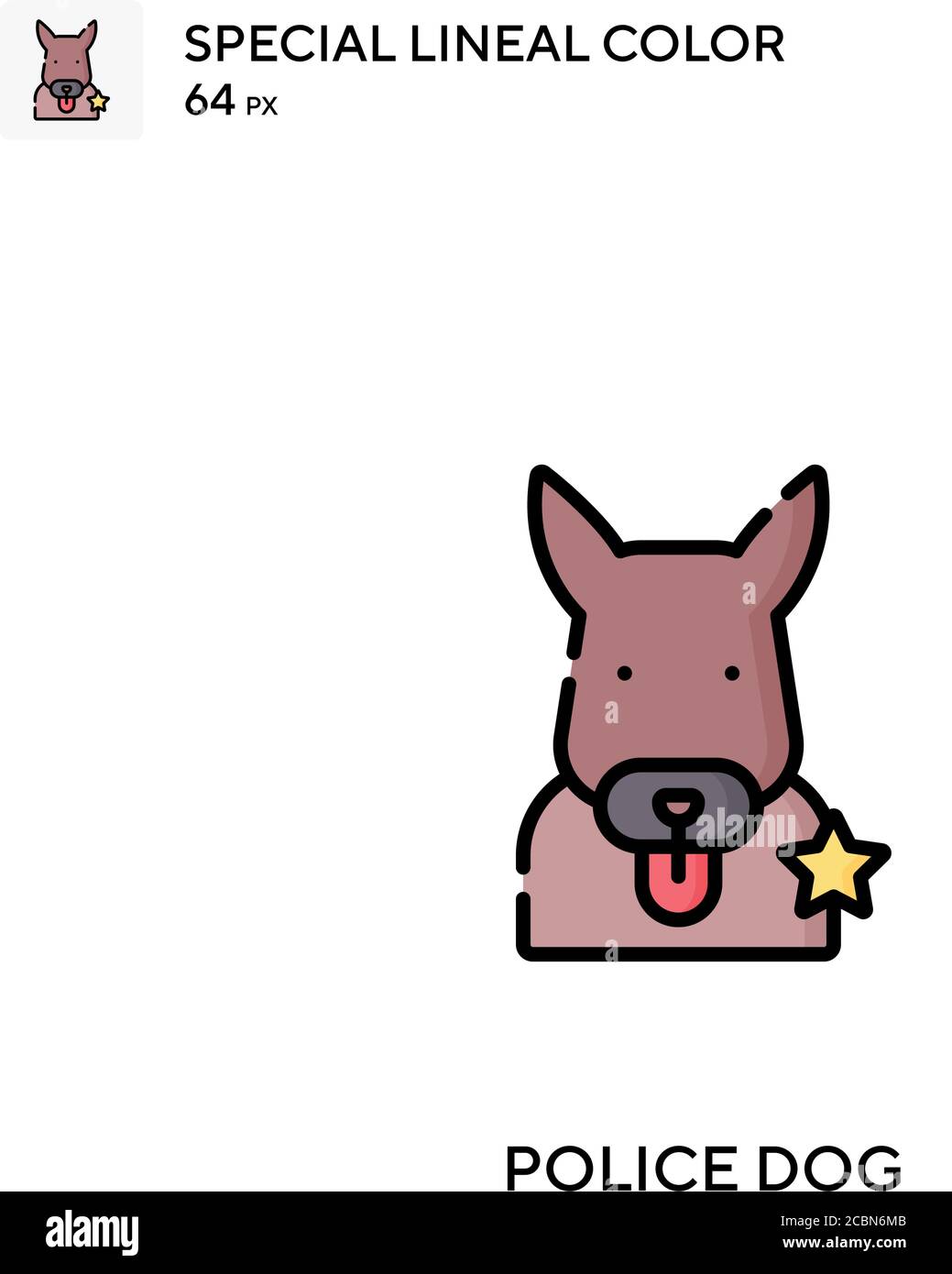 Police dog Special lineal color vector icon. Police dog icons for your ...