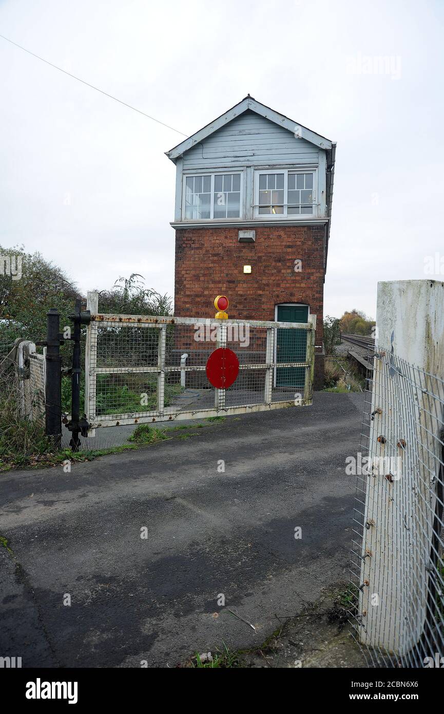 Bishton Crossing and signal box viewed from the north side of the South ...