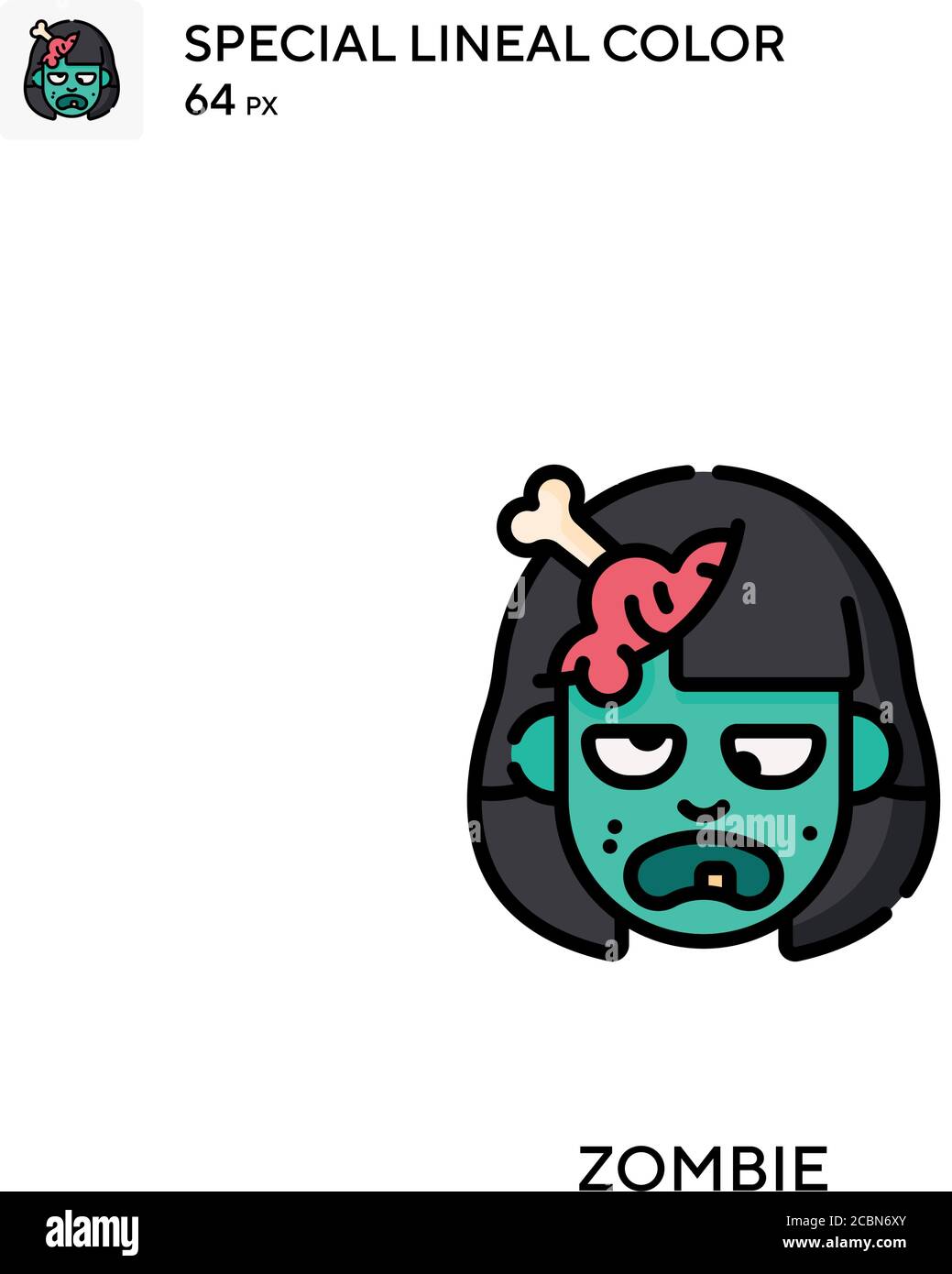 Zombie Special lineal color vector icon. Zombie icons for your business ...