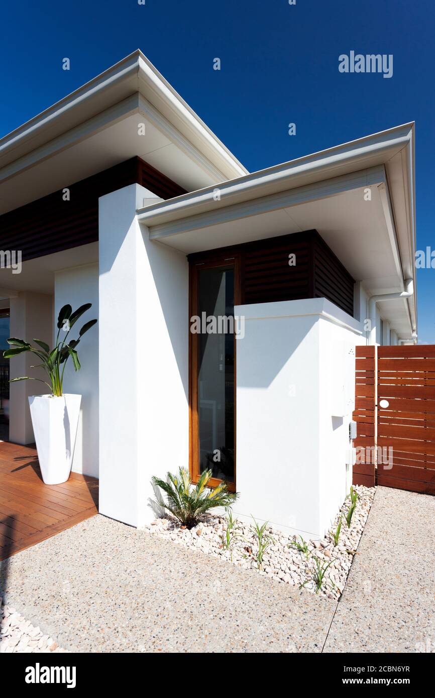Front view of modern and luxury house exterior Stock Photo - Alamy