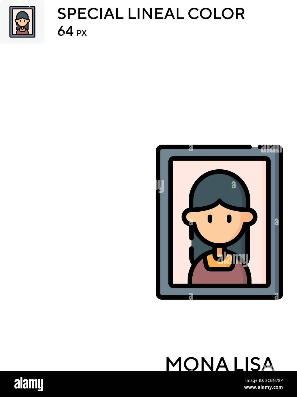 Mona lisa Special lineal color vector icon. Mona lisa icons for your ...