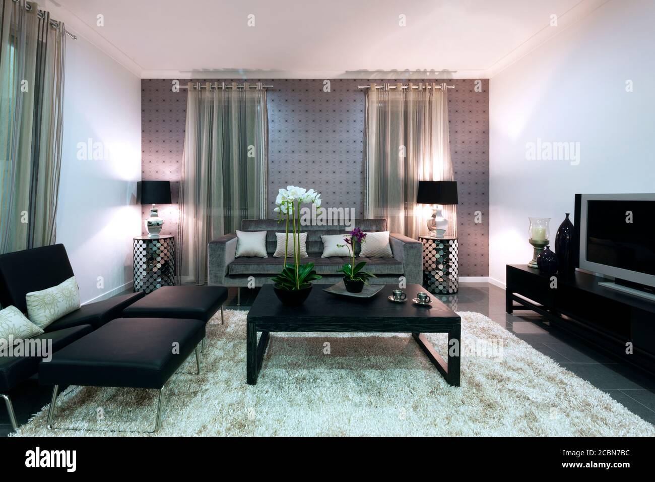 Interior view of a living room in new luxury home Stock Photo - Alamy