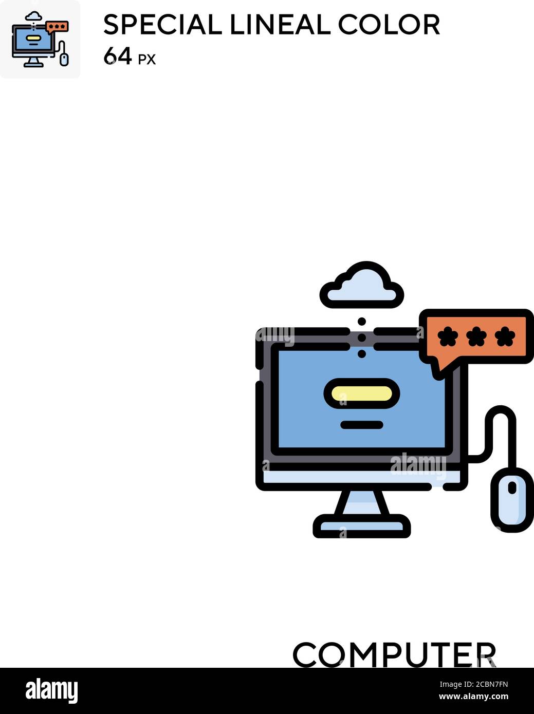 Computer Special lineal color vector icon. Computer icons for your ...