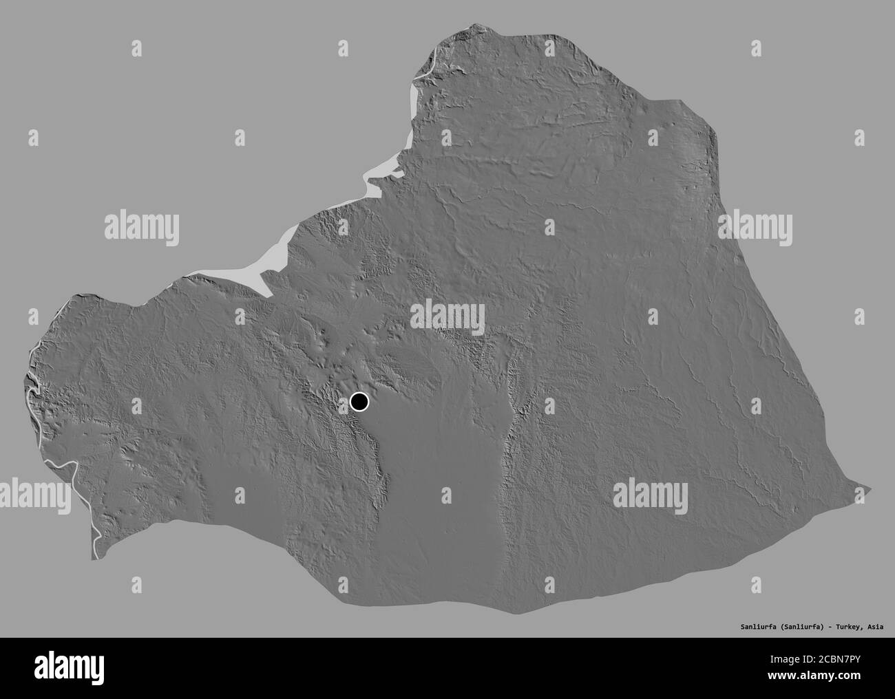 Shape of Sanliurfa, province of Turkey, with its capital isolated on a ...