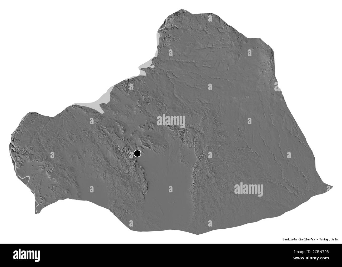 Shape of Sanliurfa, province of Turkey, with its capital isolated on ...