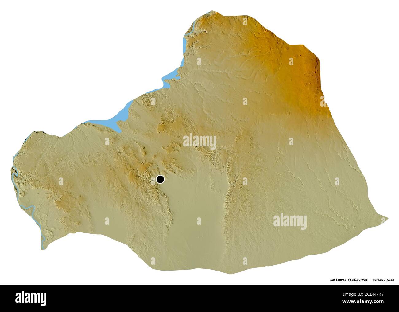 Shape of Sanliurfa, province of Turkey, with its capital isolated on ...
