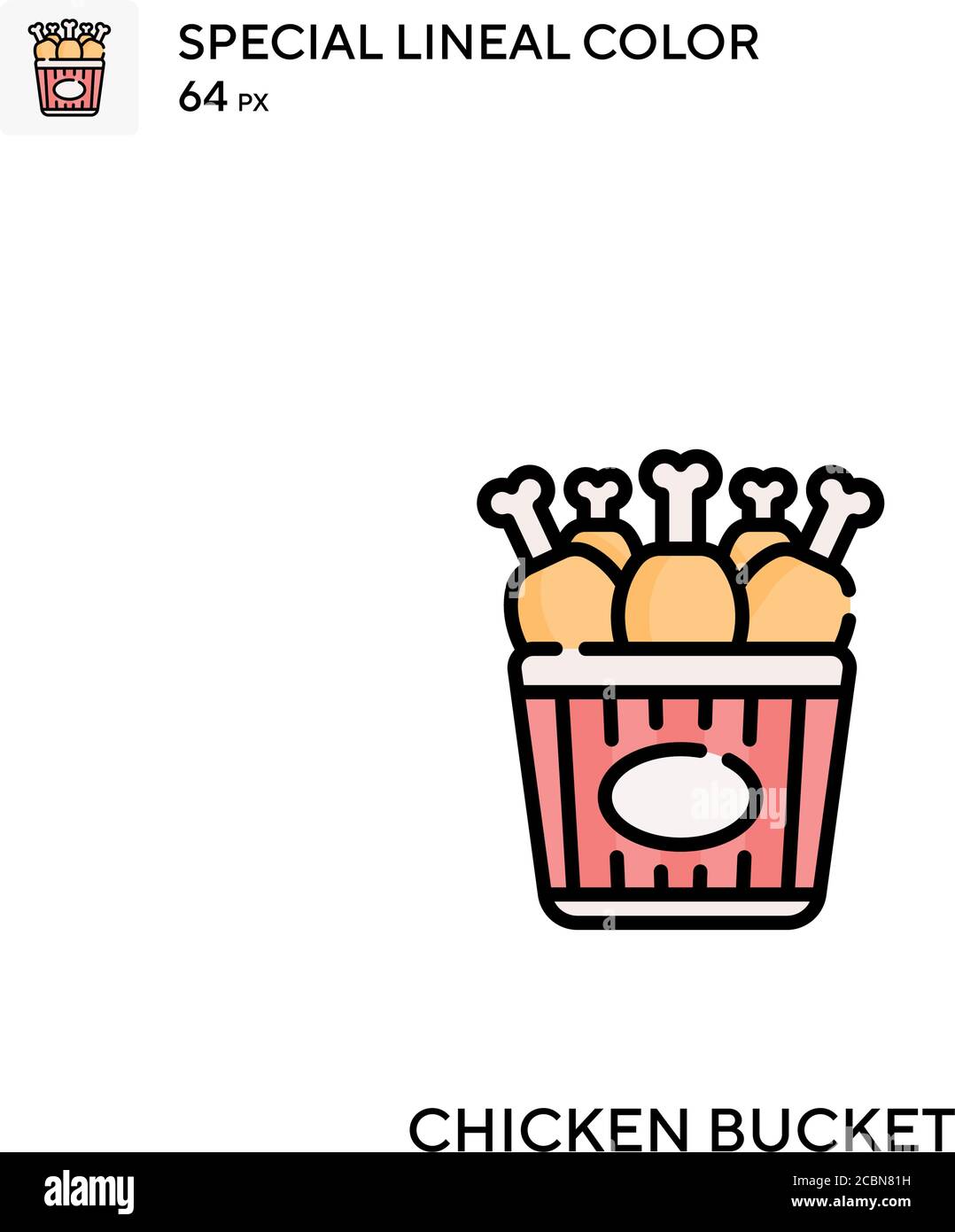 Chicken bucket Special lineal color vector icon. Chicken bucket icons ...