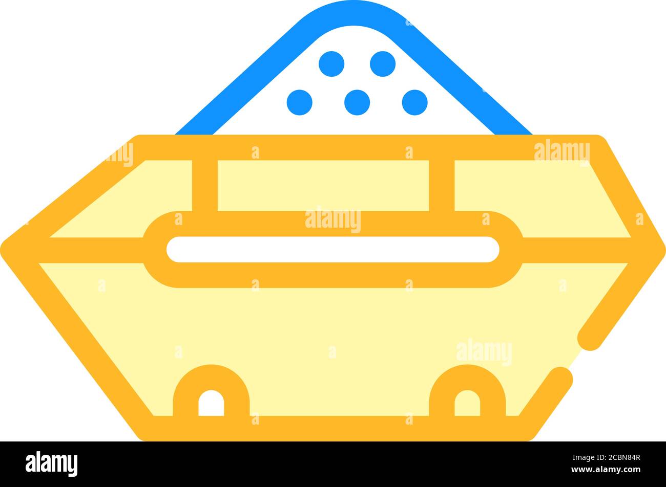 container with construction garbage color icon vector illustration ...