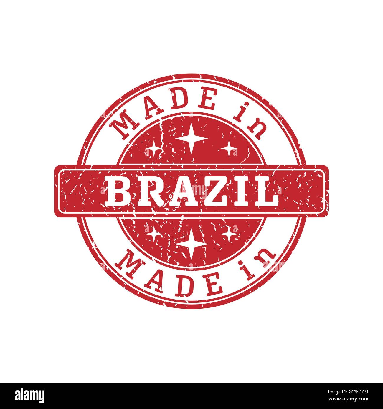 An impression of a seal with the inscription MADE in BRAZIL, isolated ...